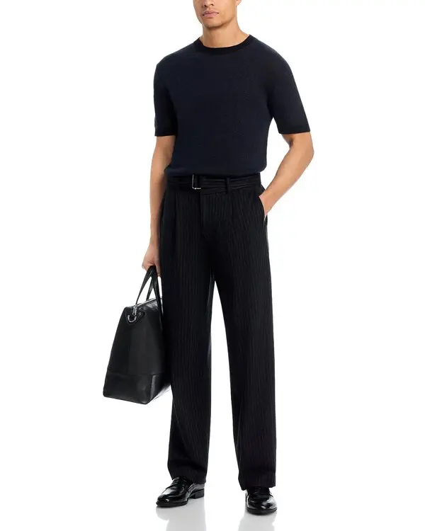 Theory Short Sleeve Silk Linen Crewneck Sweater