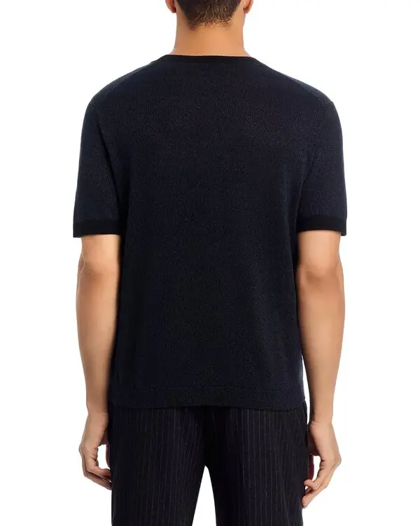 Theory Short Sleeve Silk Linen Crewneck Sweater