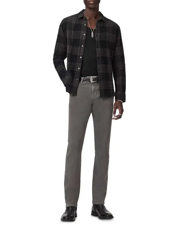 John Varvatos Luca Long Sleeve Button Placket Regular Fit Shirt - Black