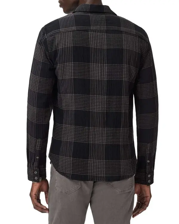 John Varvatos Luca Long Sleeve Button Placket Regular Fit Shirt - Black