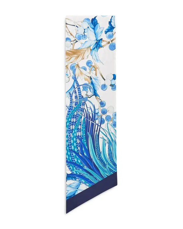 FERRAGAMO Avorio Silk Scarf - Navy