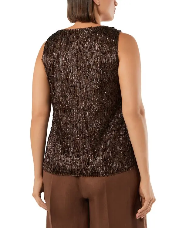 Marina Rinaldi Sequin Embroidered Tulle Top