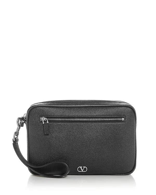 Valentino Garavani Vlogo Leather Pouch - Black