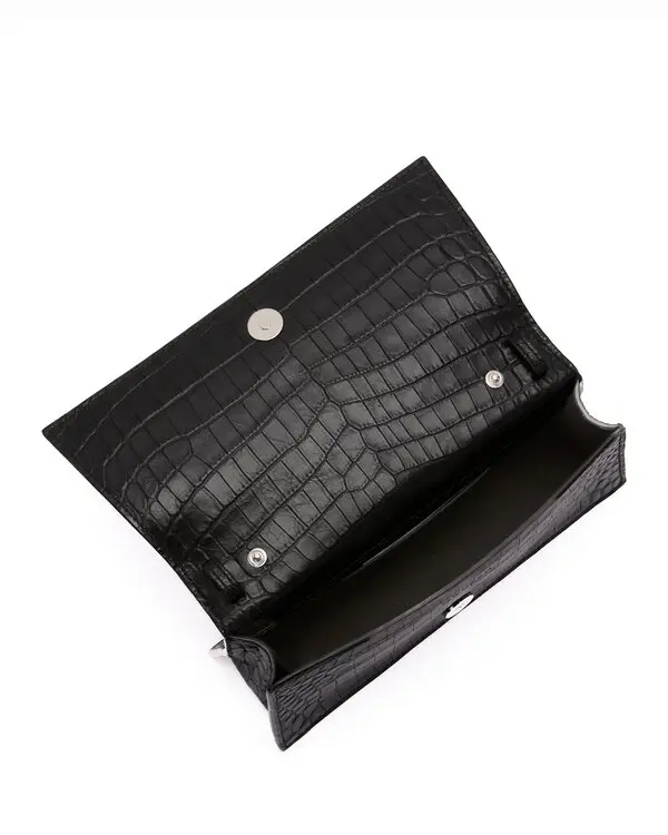 Alexander McQueen Small Croc-embossed Leather Handbag