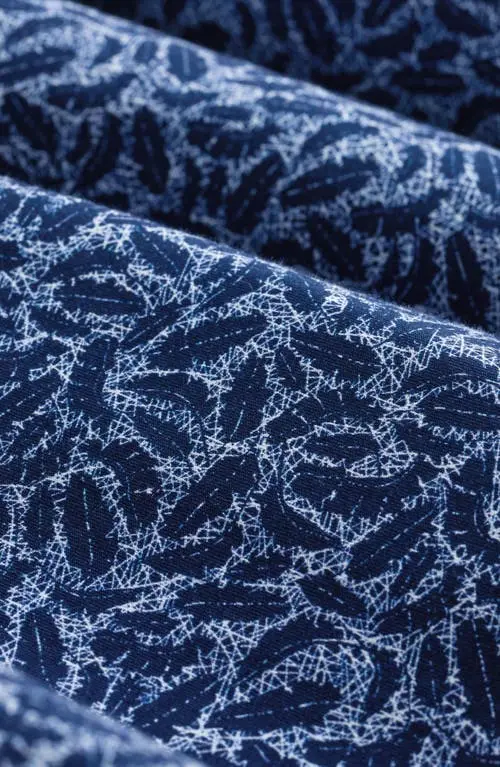 Bugatchi James Ooohcotton® Leaf Print Button-up Shirt - Navy