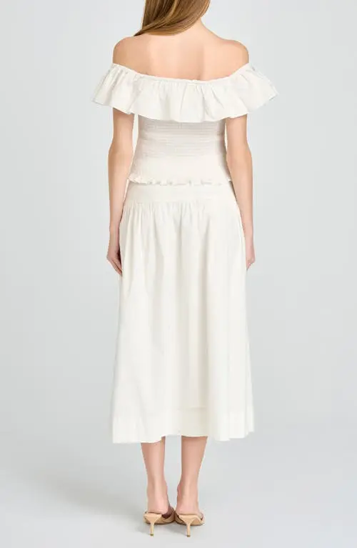 WAYF Stretch Cotton Midi Skirt