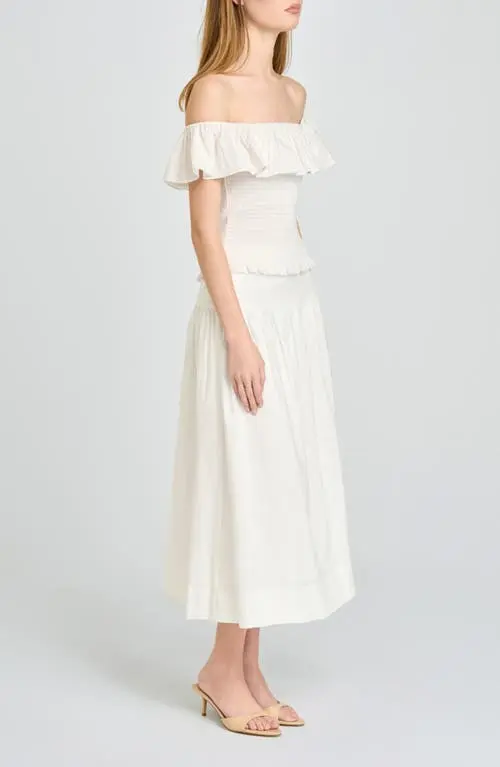 WAYF Stretch Cotton Midi Skirt