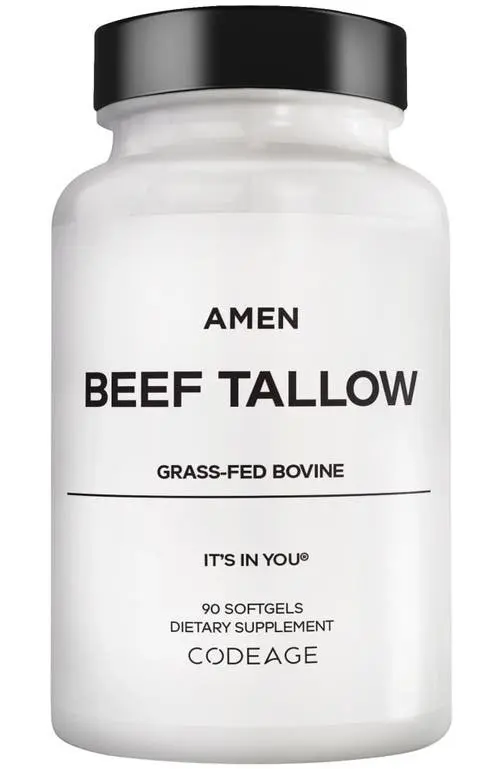Amen Beef Tallow, Grass-fed Bovine Tallow Nutrients, Whole-food Paleo - White