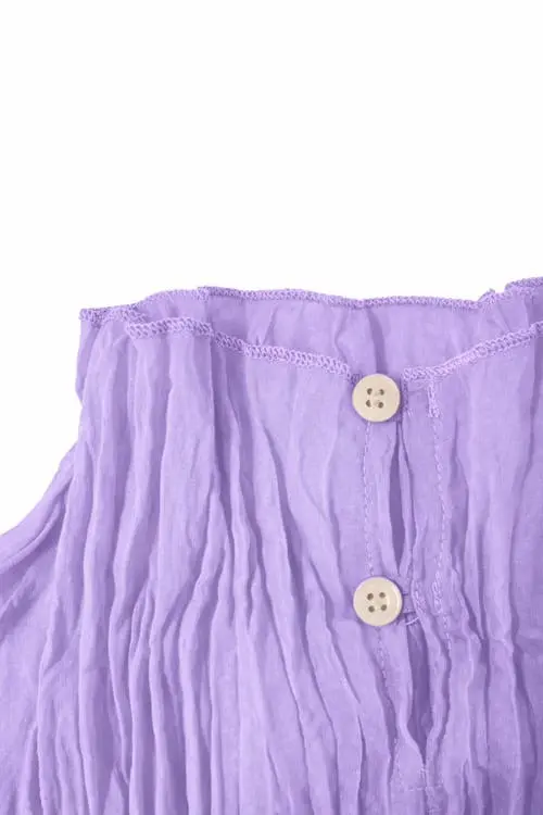 Baacal Esme Pleated Funnel Neck Top - Lavender