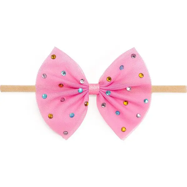SWEET WINK Rhinestone Bow Baby Headband - Raspberry