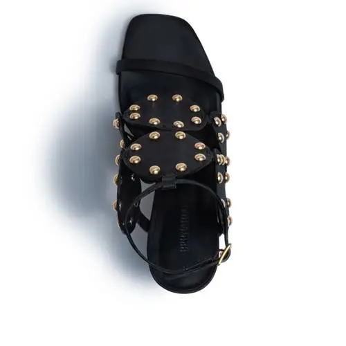 Bernardo Studded Heeled Sandal - Black