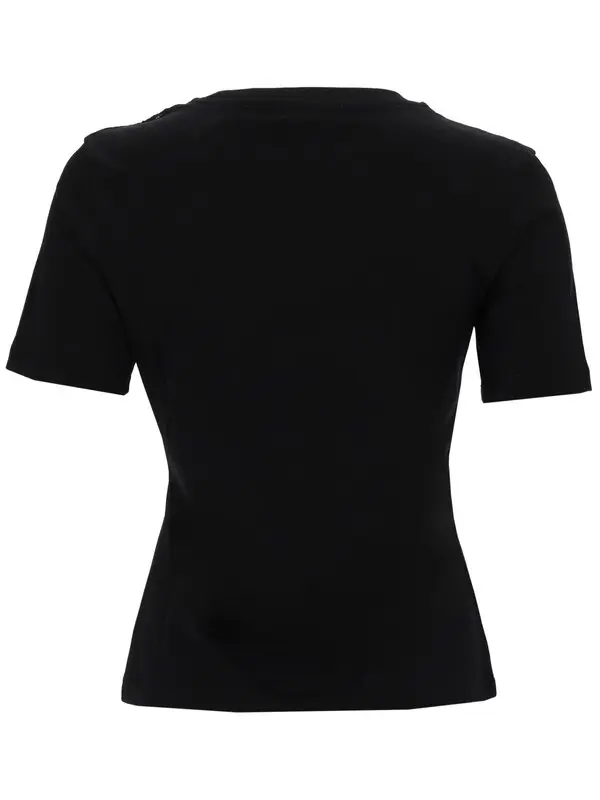 Nina Ricci T-shirt With Bow And Lace Inserts - Black