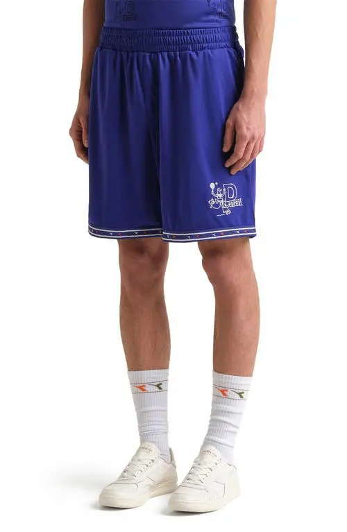 DIADORA Legacy Embroidered Piqué Soccer Shorts - Navy