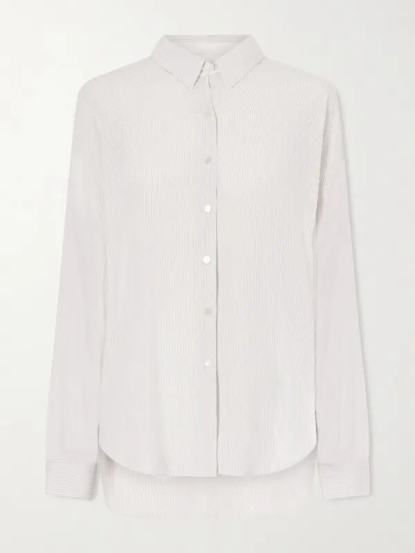 THE ROW Fiora Pinstriped Silk Shirt