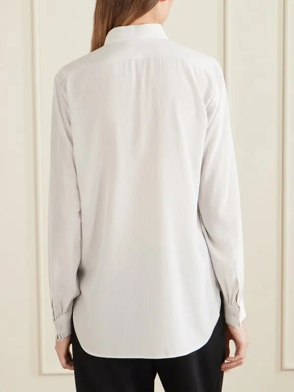 THE ROW Fiora Pinstriped Silk Shirt