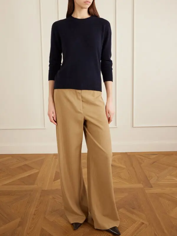 THE ROW Dender Silk-twill Wide-leg Pants