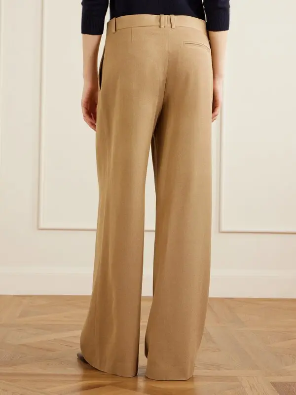 THE ROW Dender Silk-twill Wide-leg Pants