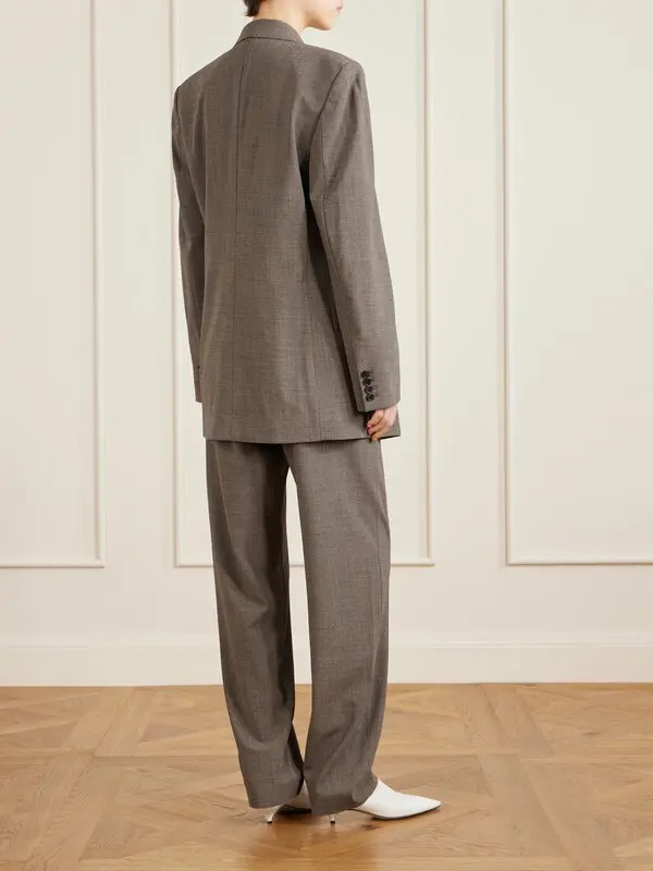THE ROW Devlin Oversized Wool Blazer - Brown