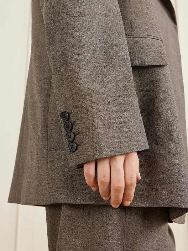 THE ROW Devlin Oversized Wool Blazer - Brown