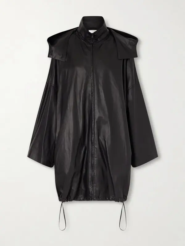 THE ROW Cassandre Leather Hooded Coat