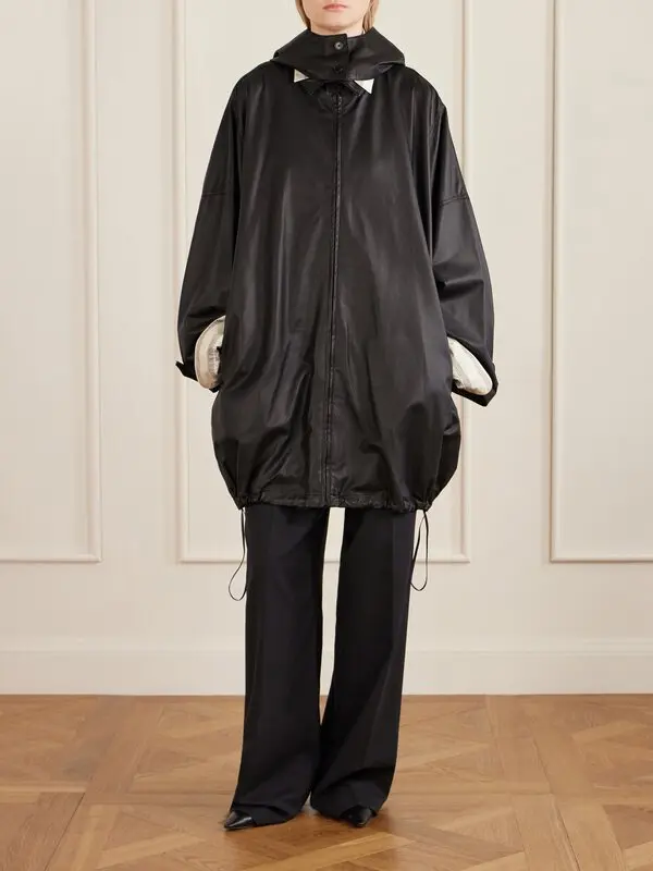 THE ROW Cassandre Leather Hooded Coat