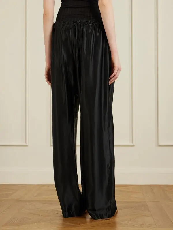 Khaite Rohen Satin Pants - Black