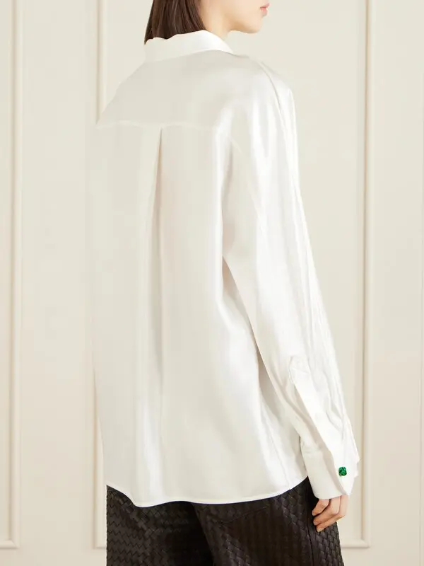 Bottega Veneta Tie-detailed Silk-satin Shirt