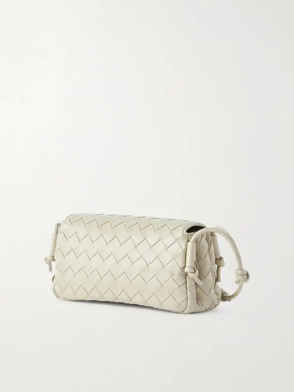 Bottega Veneta Notturno Intrecciato Leather Shoulder Bag - Neutrals
