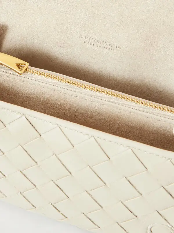 Bottega Veneta Notturno Intrecciato Leather Shoulder Bag - Neutrals
