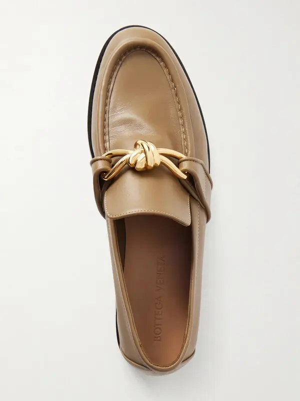 Bottega Veneta Astaire Embellished Leather Loafers