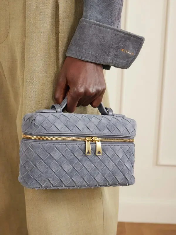 Bottega Veneta Intrecciato Suede Tote - Blue
