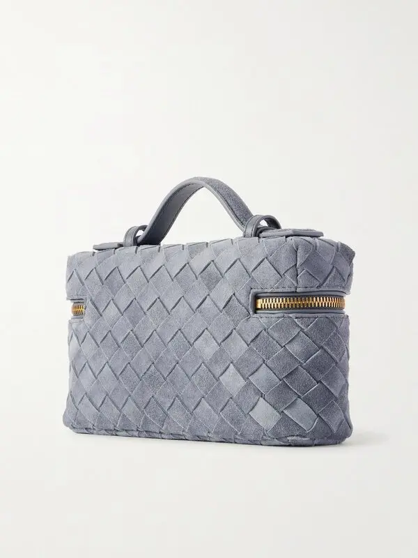 Bottega Veneta Intrecciato Suede Tote - Blue