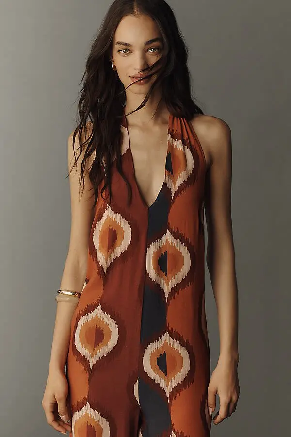 CACAY Halter-neck Jumpsuit - Medium Brown