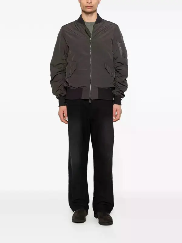 GIORGIO BRATO Zip-up Bomber Jacket - Grey