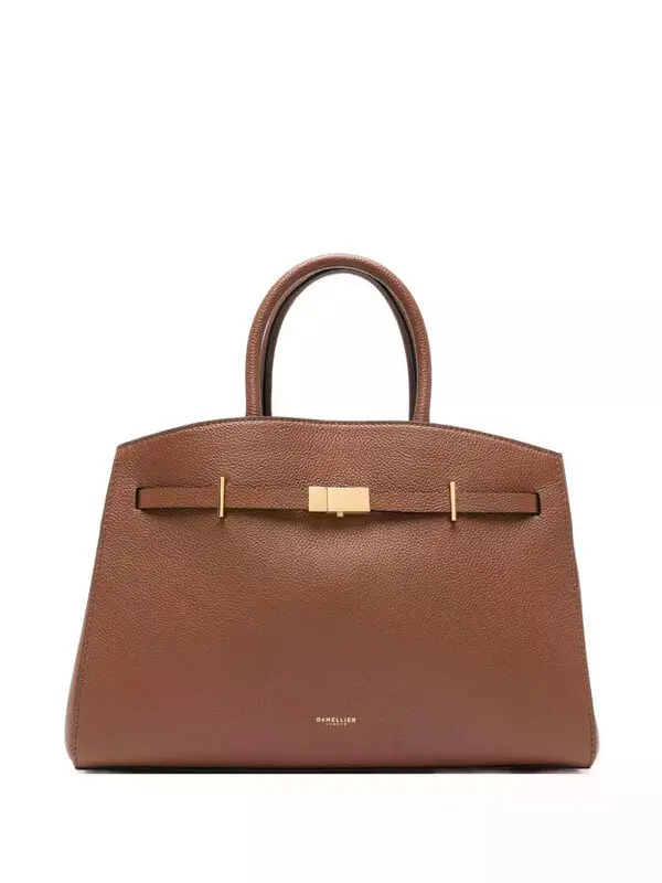DEMELLIER Midi Hudson Buckled Tote Bag - Brown