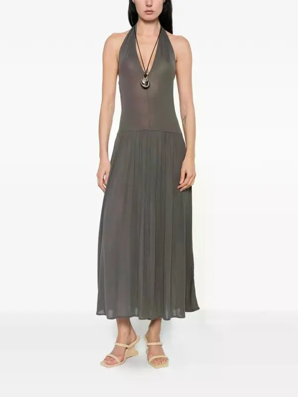 ST. AGNI V-neck Midi Dress - Grey