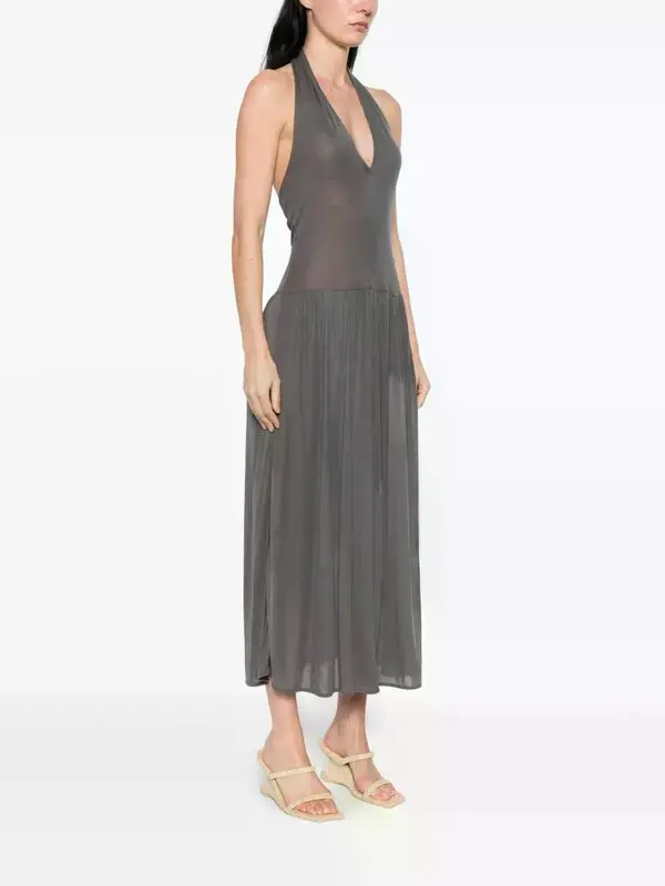 ST. AGNI V-neck Midi Dress - Grey