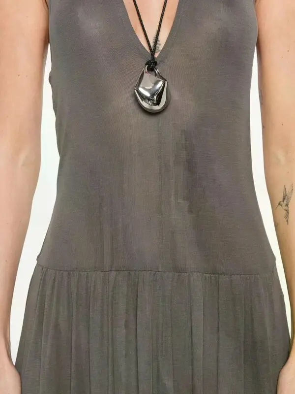 ST. AGNI V-neck Midi Dress - Grey