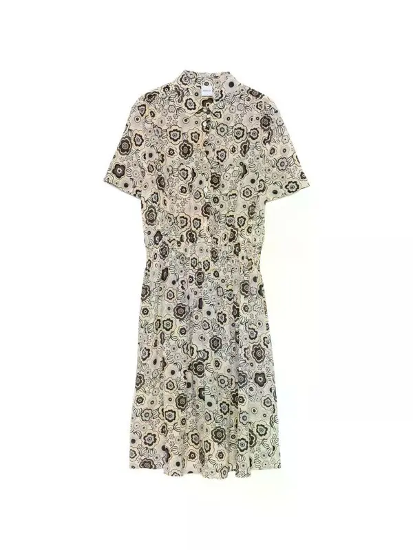 Aspesi Floral-print Midi Dress - Neutrals