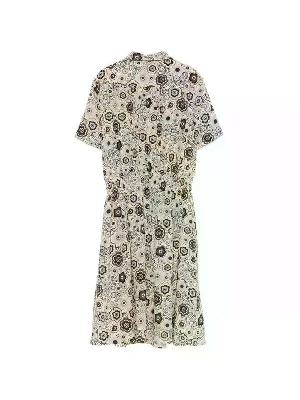 Aspesi Floral-print Midi Dress - Neutrals