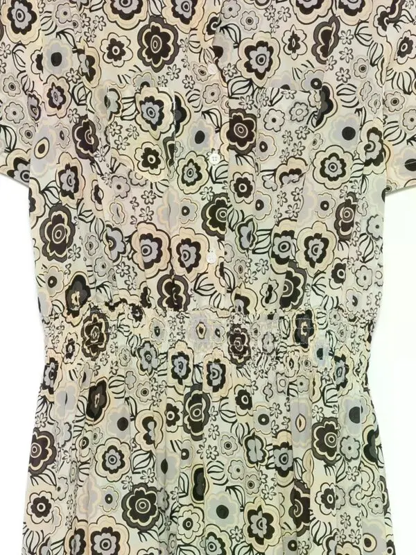 Aspesi Floral-print Midi Dress - Neutrals