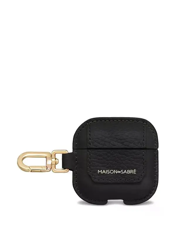 MAISON DE SABRE Leather Airpods 4 Keyring Case - Black