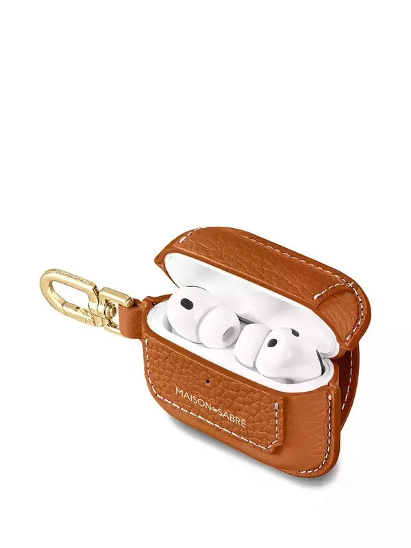 MAISON DE SABRE Leather Airpods Pro 3 Keyring Case - Brown