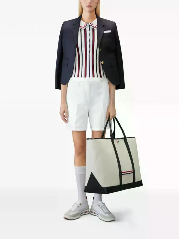 Thom Browne Striped Crochet-knit Polo Shirt