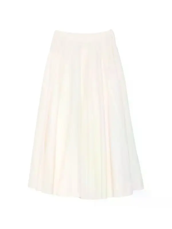 FORTE_FORTE Gathered A-line Midi Skirt - Neutrals