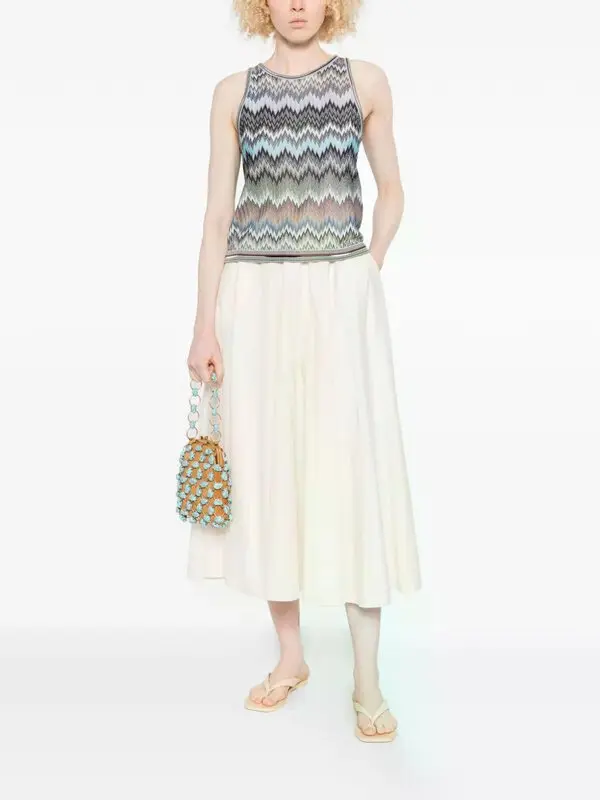 FORTE_FORTE Gathered A-line Midi Skirt - Neutrals