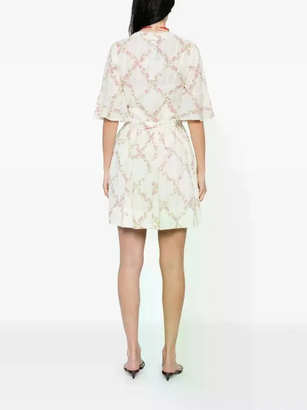 TWINSET Floral Tie-waist Dress - White