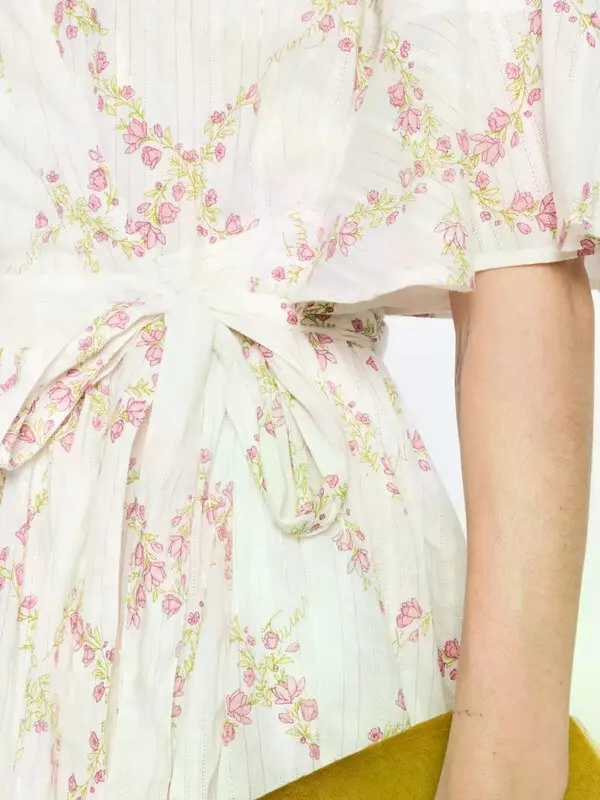 TWINSET Floral Tie-waist Dress - White