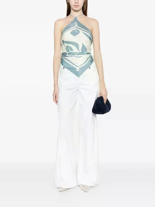 ERMANNO FIRENZE Floral-embroidered Jeans