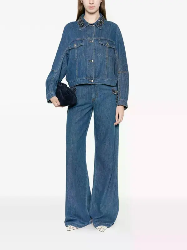 ERMANNO FIRENZE Crystal-embellished Jeans
